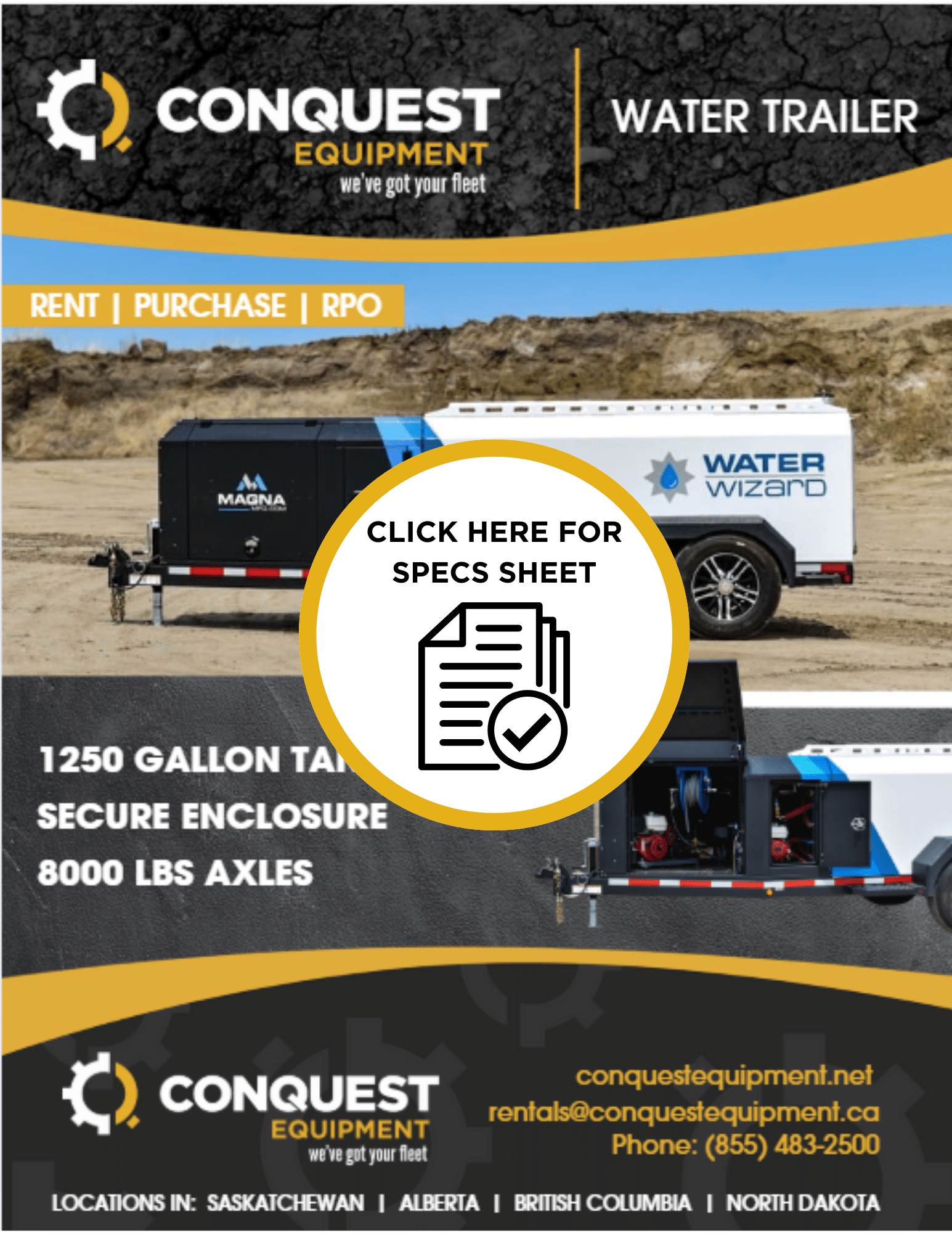 New Mobile Water Trailers for Sale | Conquest Equipment